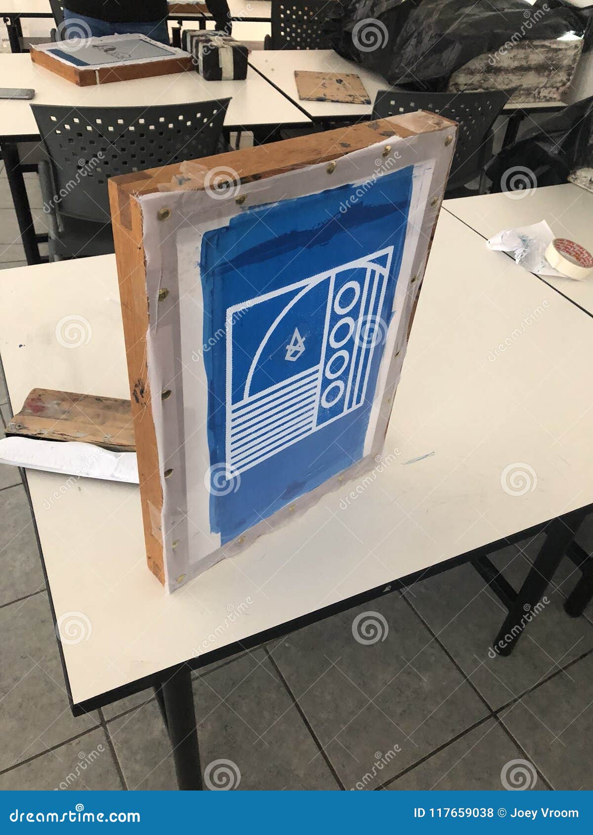 Screen printing process stock photo. Image of handmade - 117659038