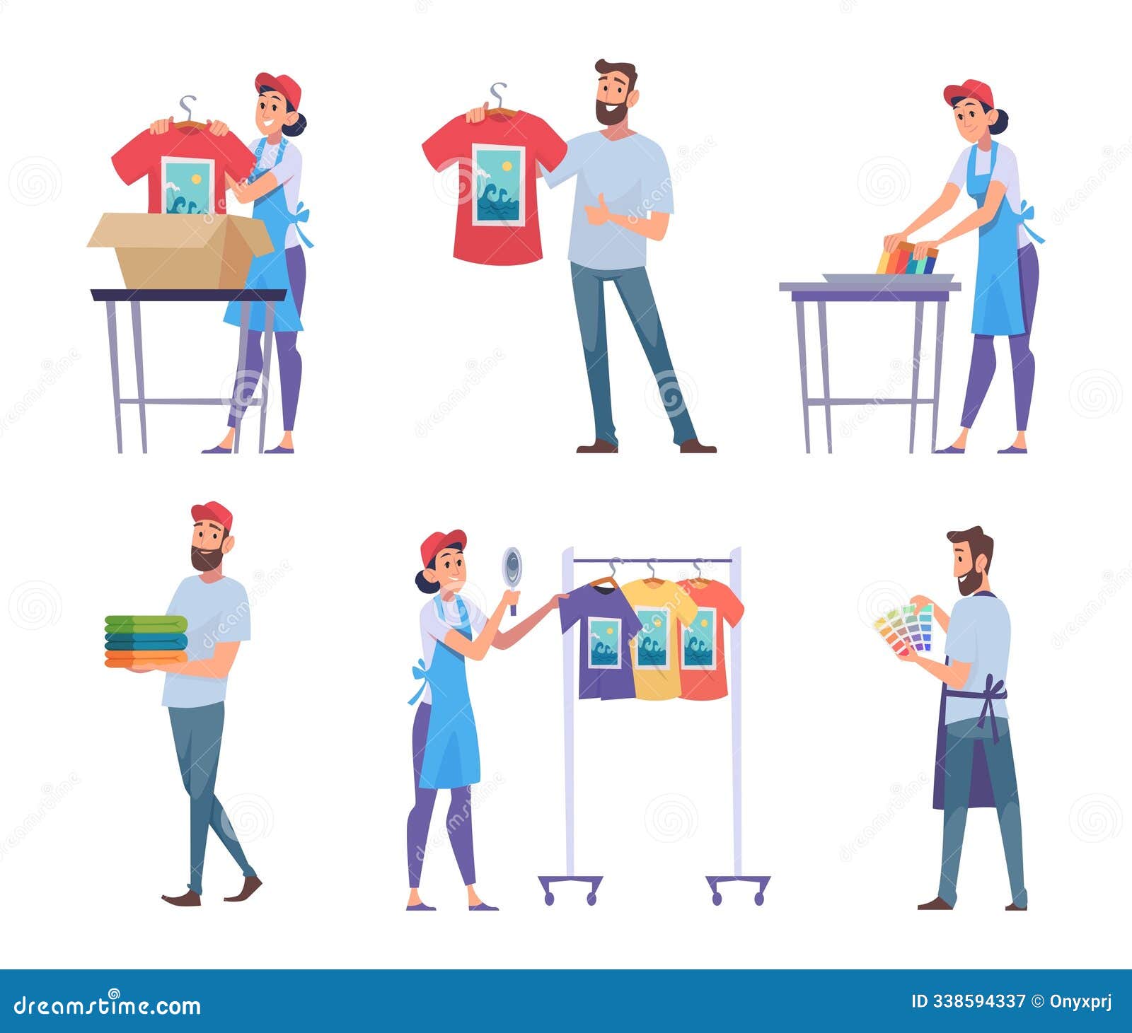 Screen Printing. Silk Screen Professional Workers in Print House ...