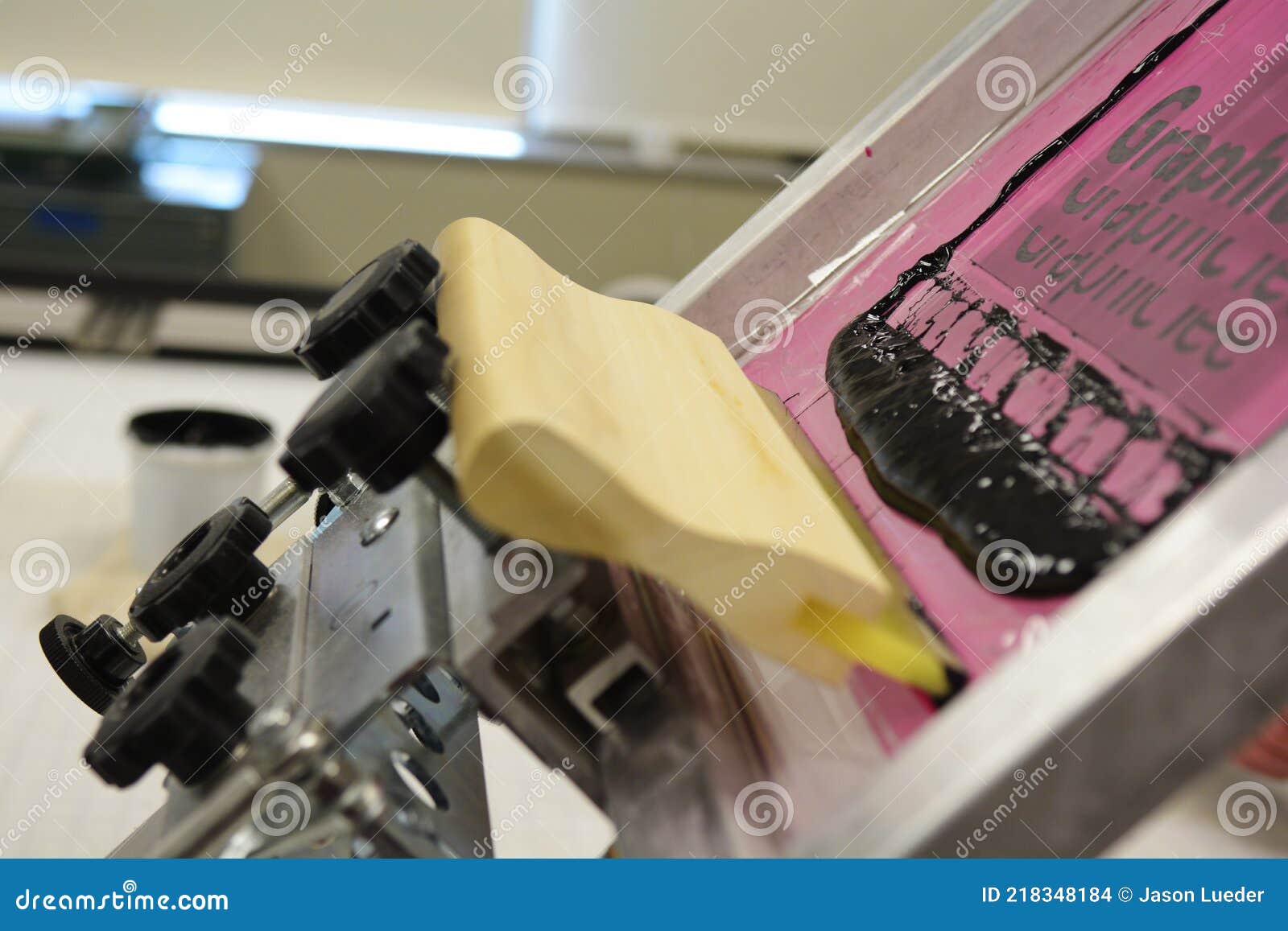 Screen Printing, or Silk Screening, T-shirts, Posters, Etc. Stock Photo ...