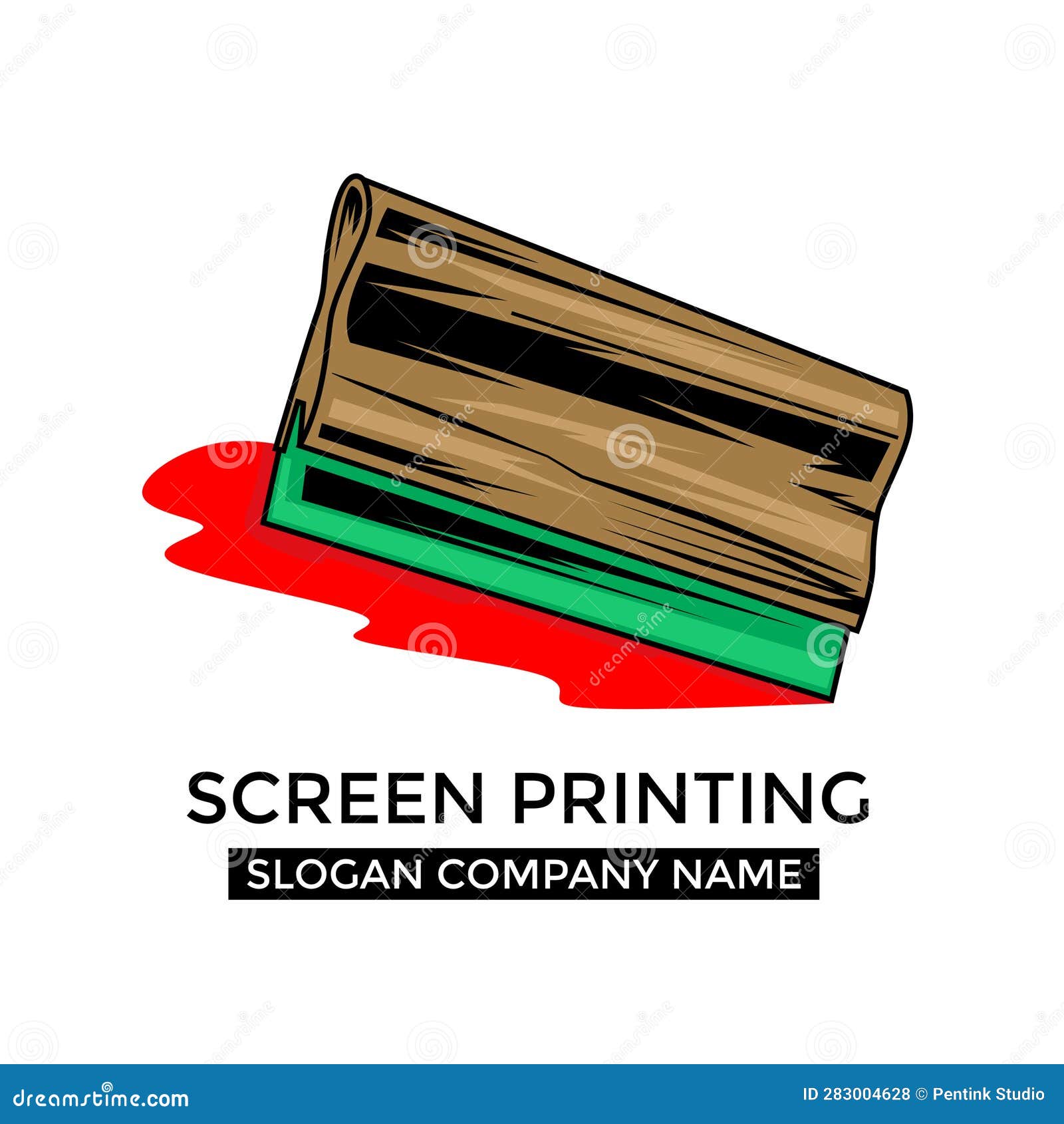 Screen Printing Silk Squeegee Logo Design Stock Vector - Illustration ...