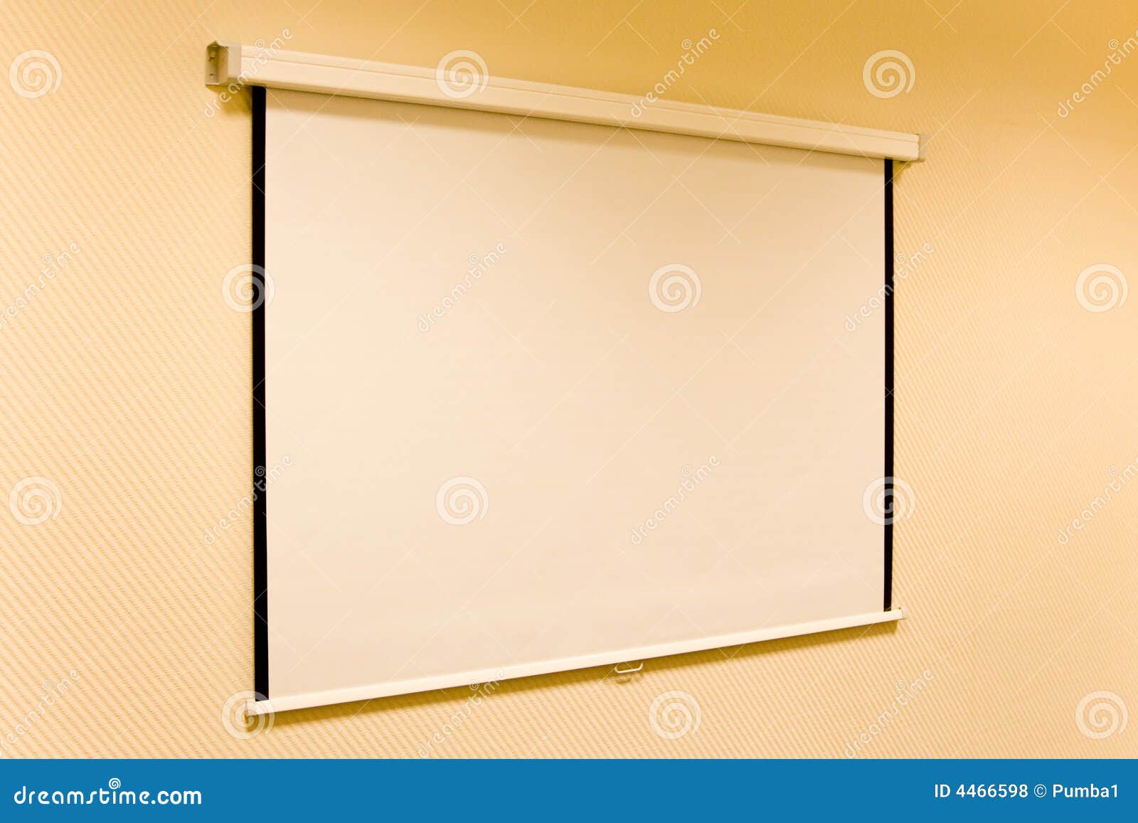 The Screen for a Projector on a Wall of Office Stock Photo - Image of ...