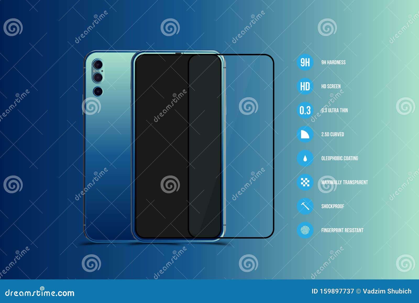 Set Of Smartphones. Front And Back View Illustrations Cartoon Vector ...