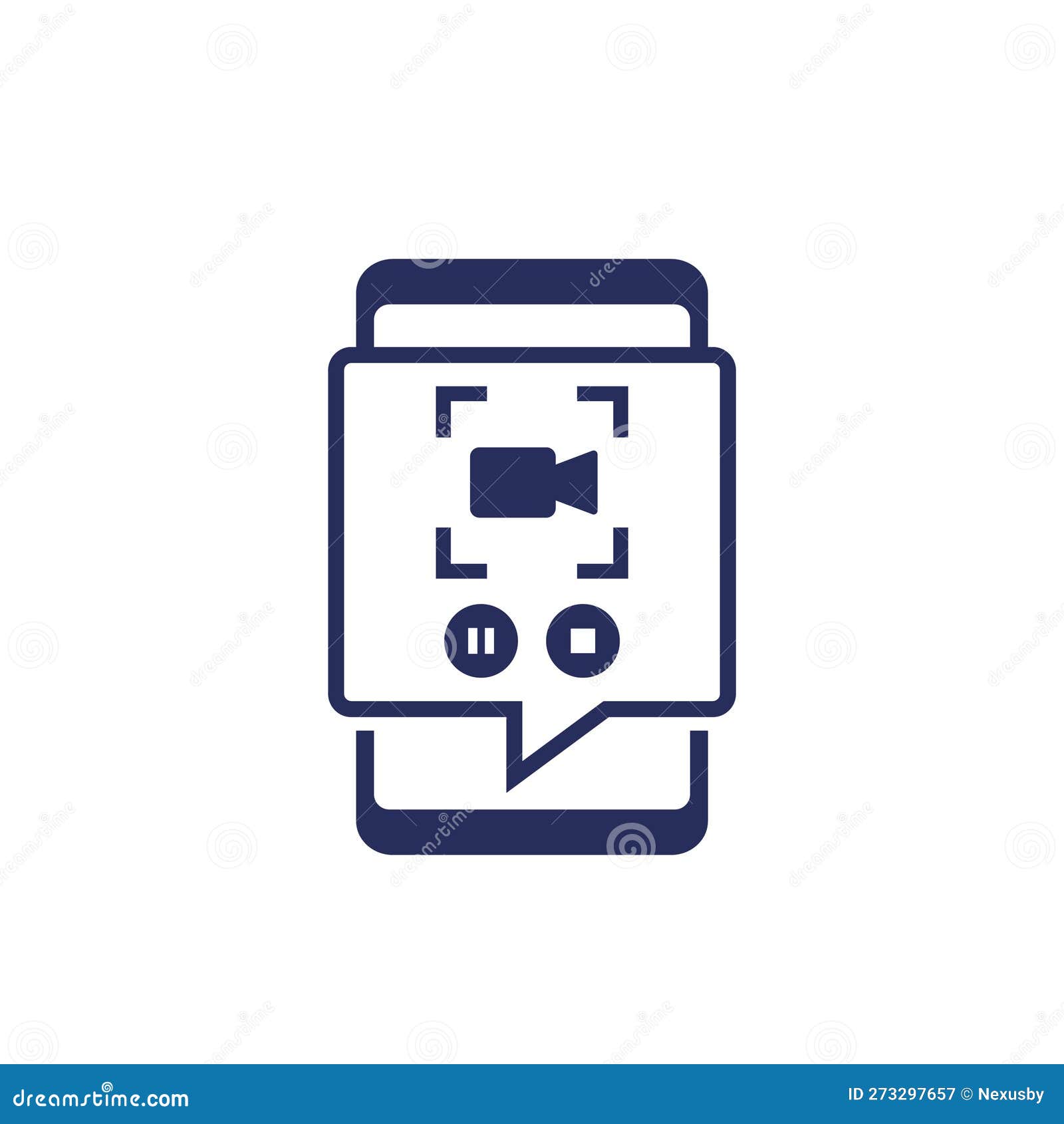 Screen Recording Icon with a Smart Phone Stock Vector - Illustration of ...