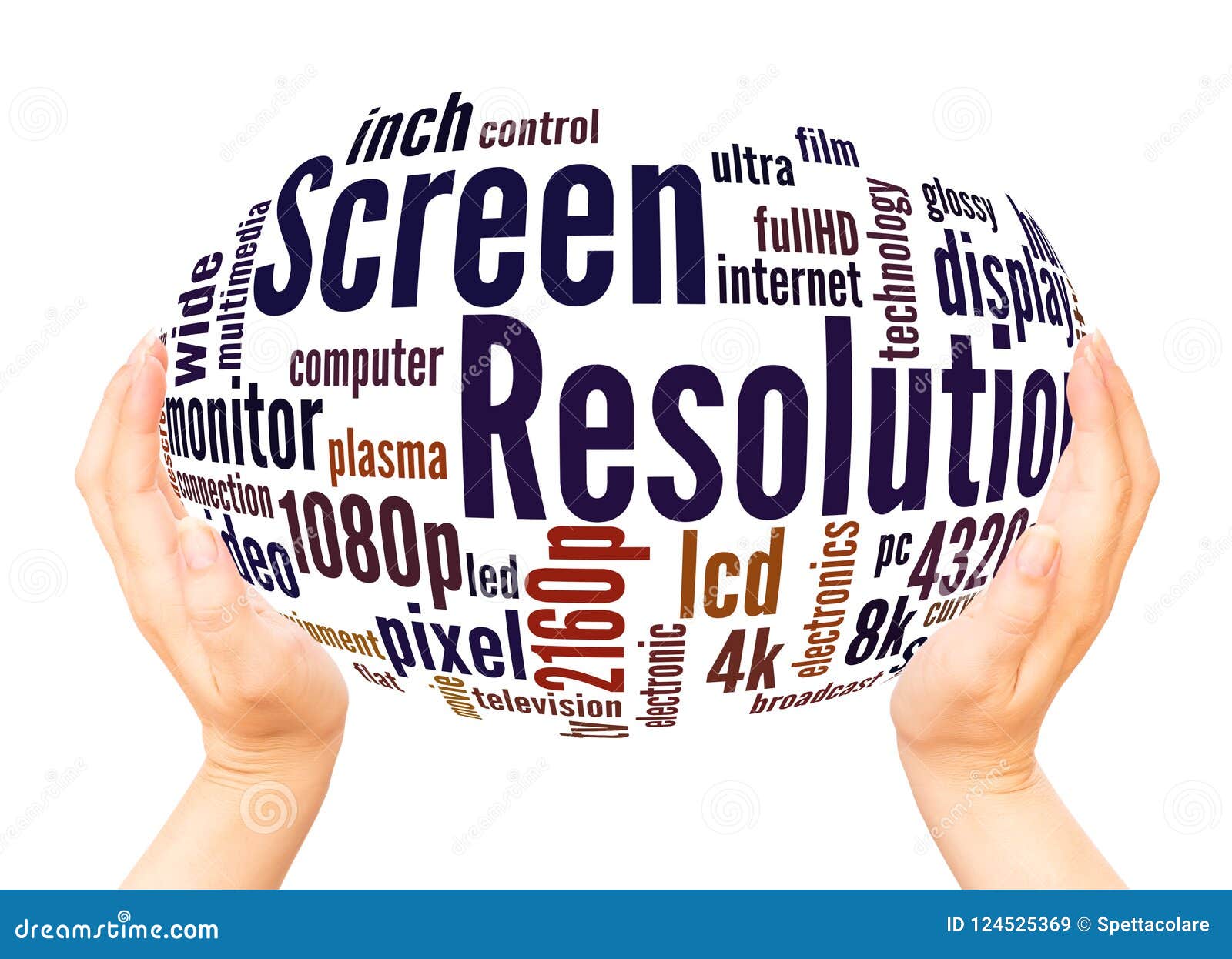 Screen Resolution Icon Set, 4K UHD, 5K, 8K, Quad HD, Full HD And HD ...