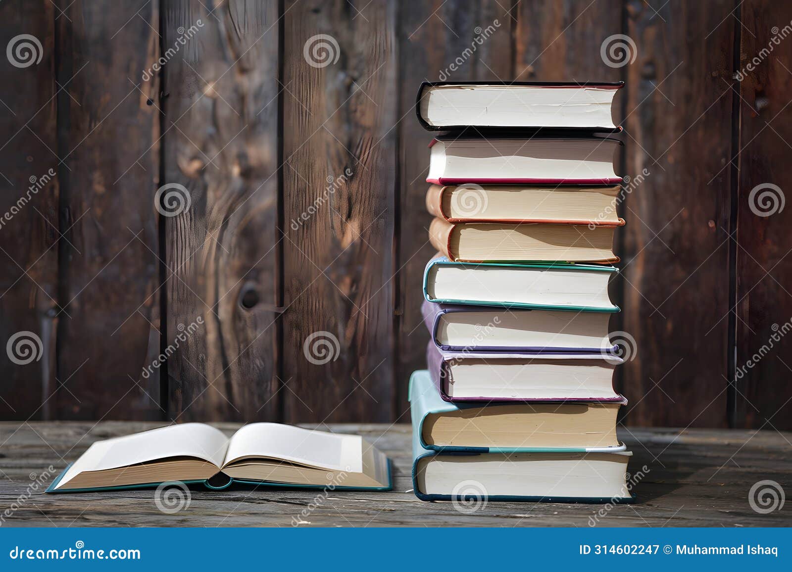 Screen Saver Features Stack of Books on a Table Stock Illustration ...