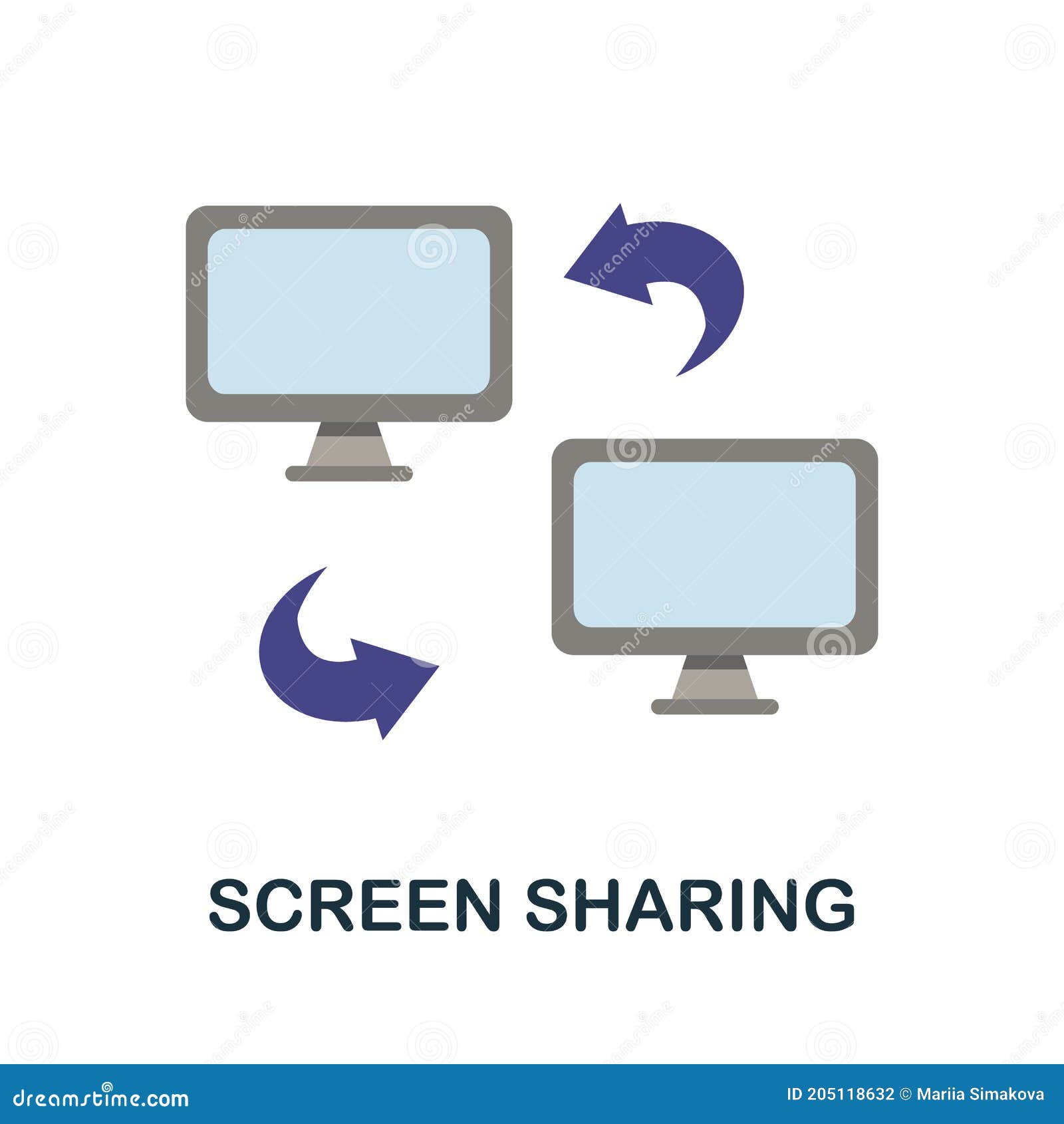 Screen Sharing Flat Icon. Color Simple Element from Work from Home ...