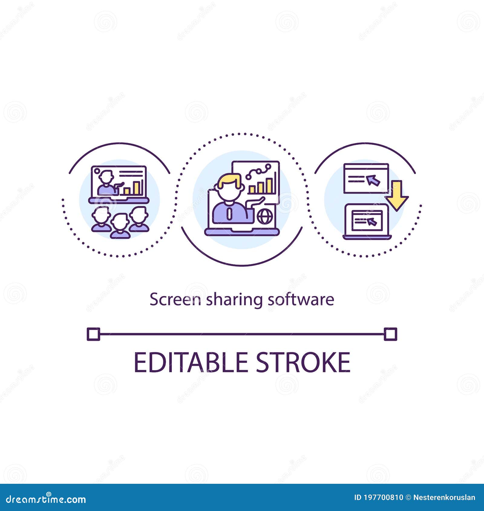 Screen Sharing Software Concept Icon Stock Vector - Illustration of ...