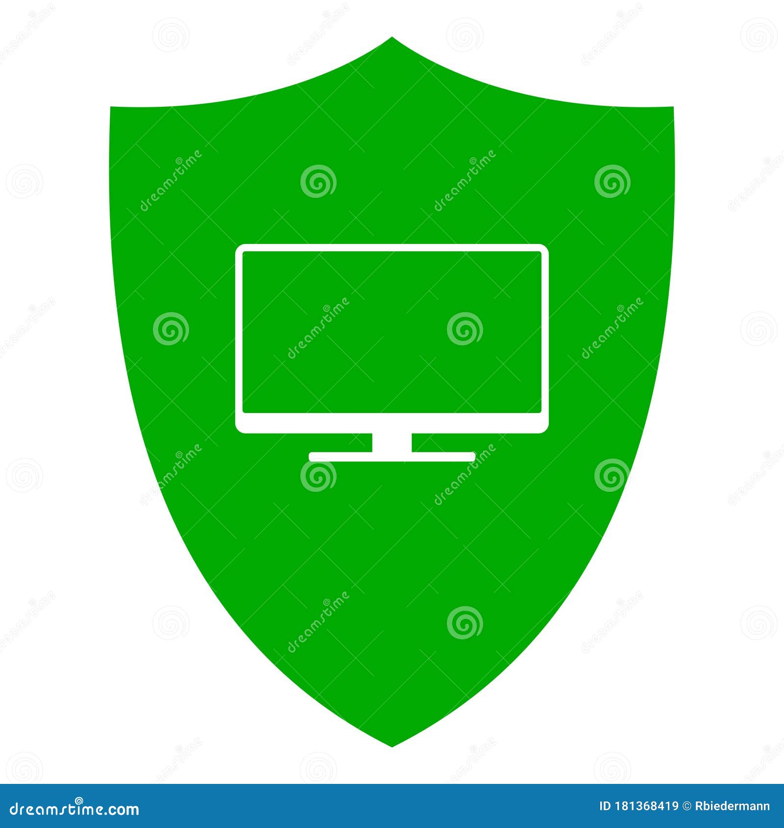 Screen and shield stock vector. Illustration of graphic - 181368419