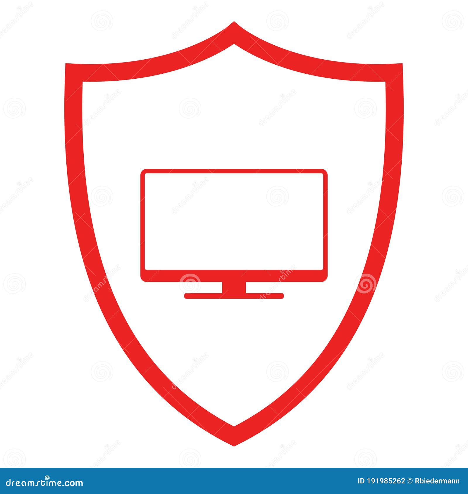 Screen and shield stock vector. Illustration of protection - 191985262