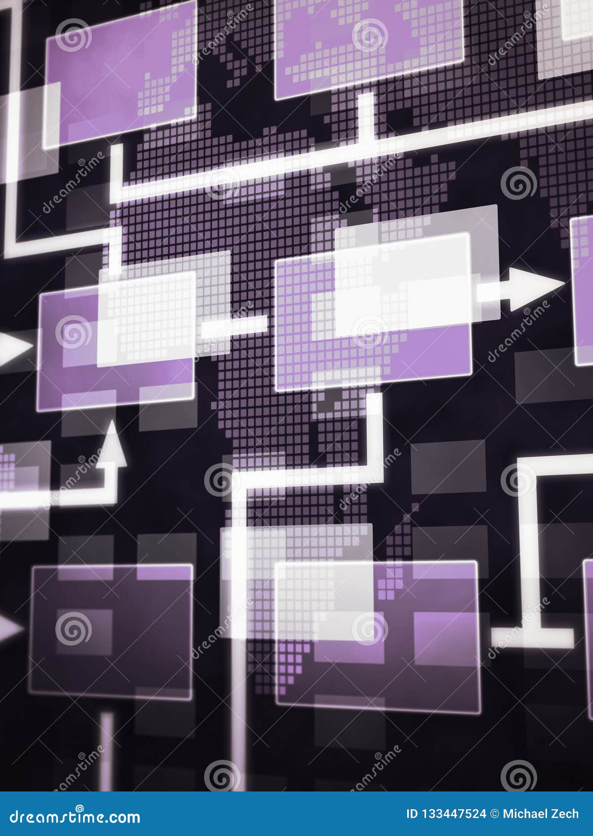 Screen Showing an Abstract Programming Flow Chart Diagram Stock Photo ...