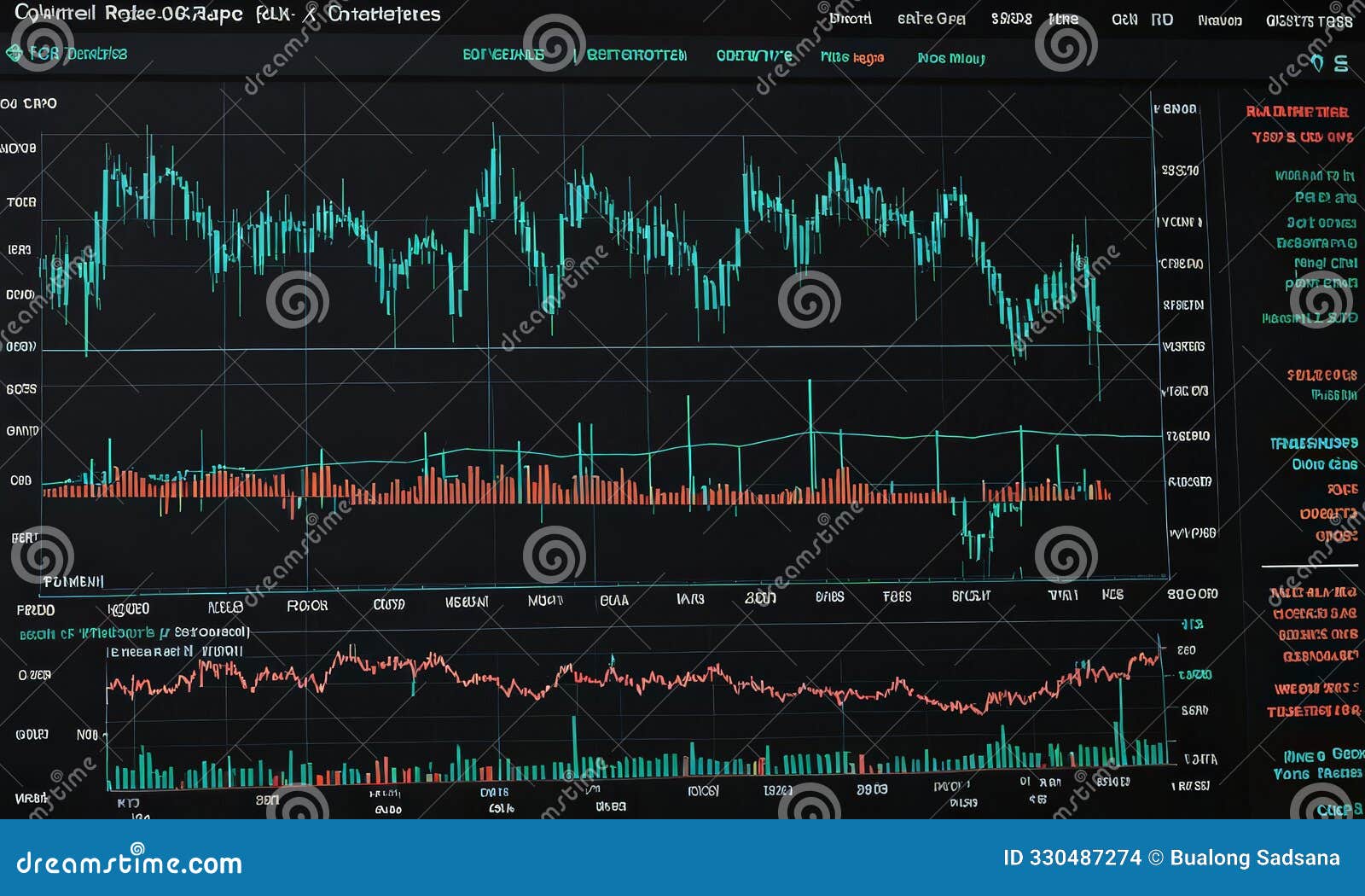 Screen Showing Chart Different Trading Options Stock Illustration ...