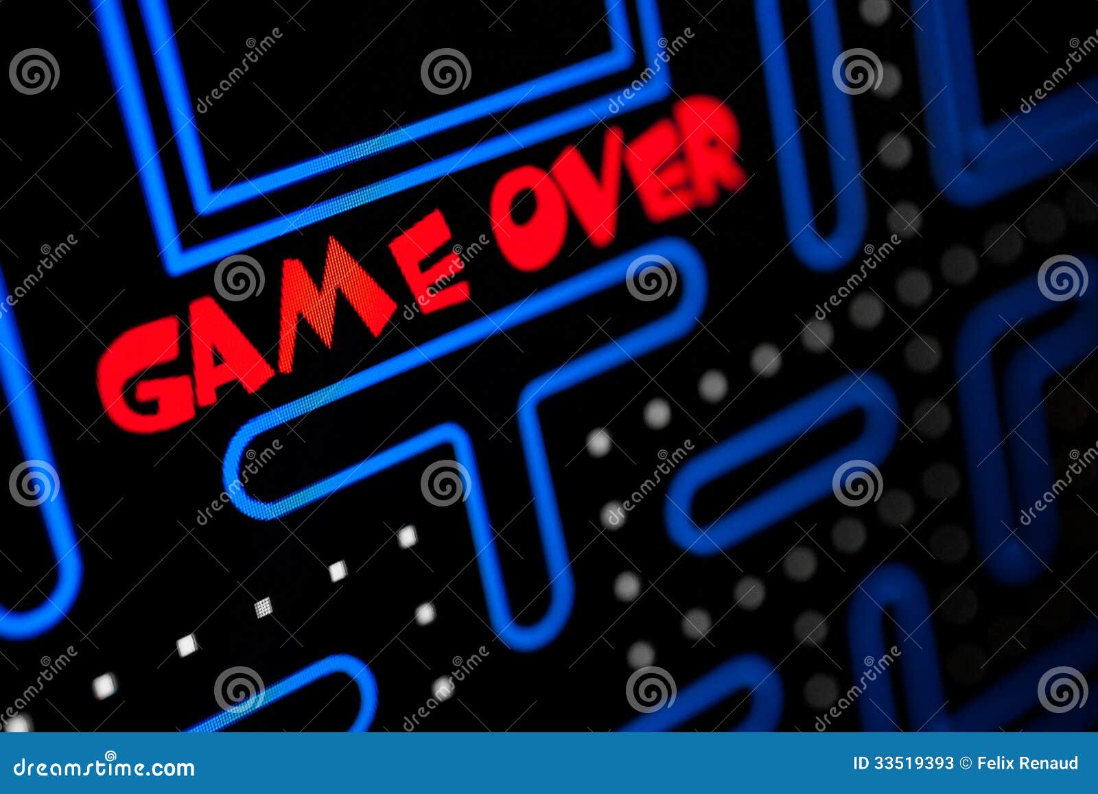 Screen Showing that the Game is Over Stock Image - Image of retro ...
