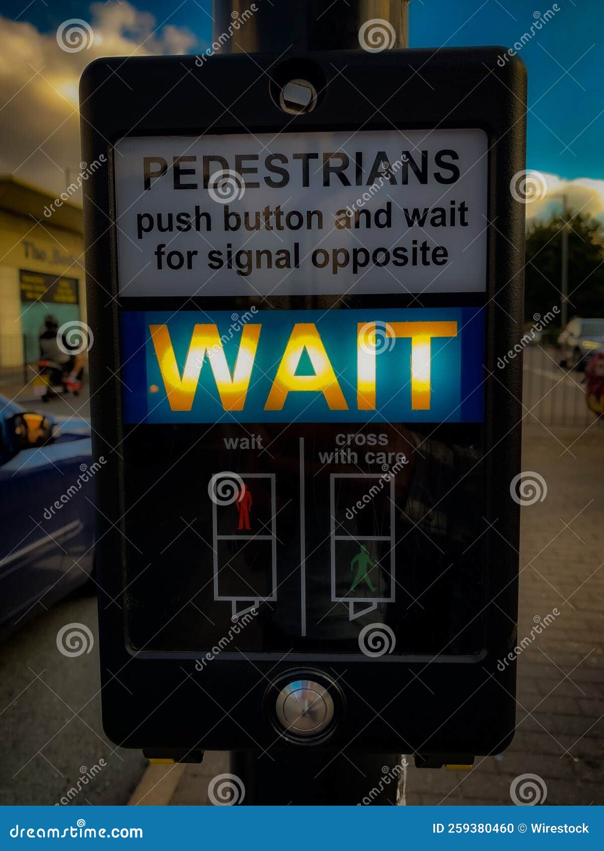 Screen Shows the Timing of Pedestrian Pass, Vertical Stock Photo ...