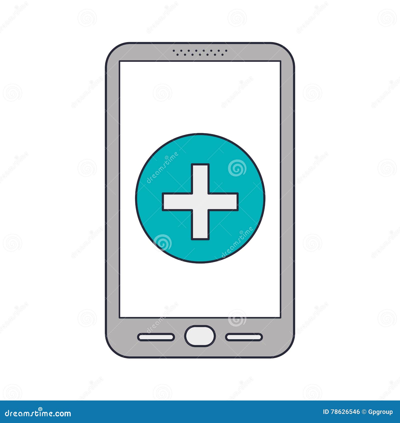 Screen Smartphone with Cross Symbol Stock Vector - Illustration of ...