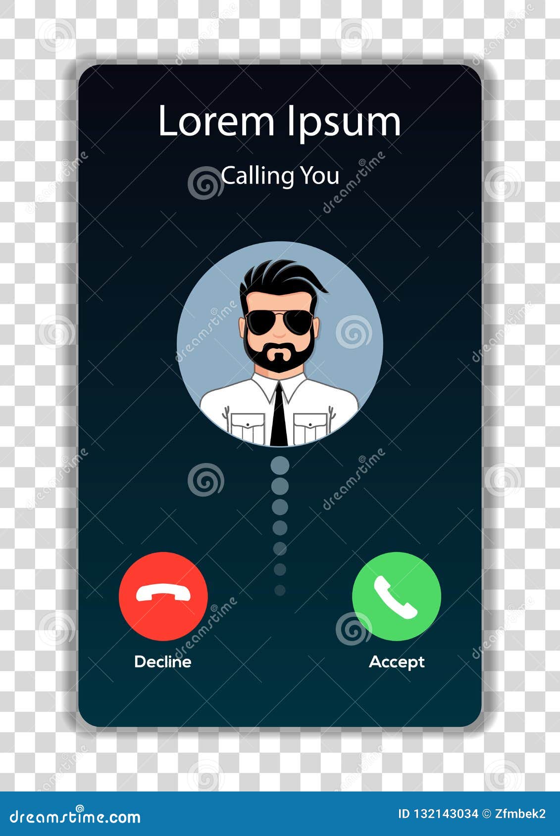 Screen of Smartphone with Incoming Call. Stock Vector - Illustration of ...