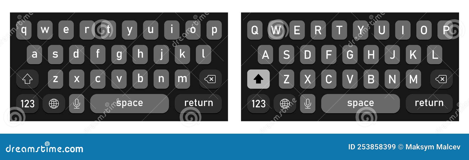 Screen Smartphone Keyboard. Mobile Phone Alphabet Buttons Keypad ...