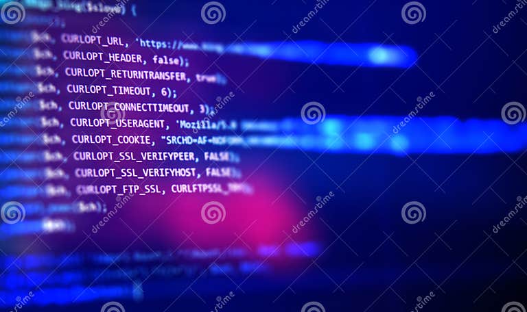 Screen with Software Developer Code. Stock Photo - Image of lights ...
