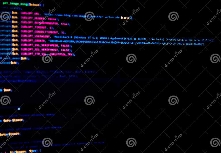 Screen with Software Developer Code. Stock Image - Image of electronic ...