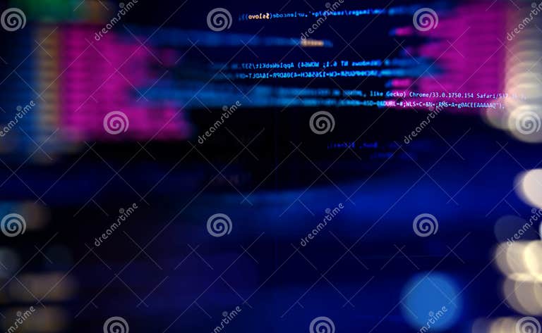 Screen with Software Developer Code. Stock Photo - Image of html ...