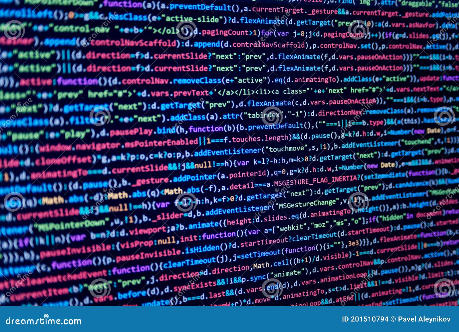Screen with Software Developer Code. Stock Photo - Image of light, code ...