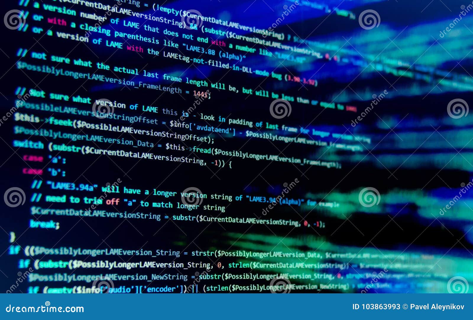 Screen with Software Developer Code. Blur Lights. Stock Image - Image ... Screen with Software Developer Code. Blur Lights. Stock Image - Image ...