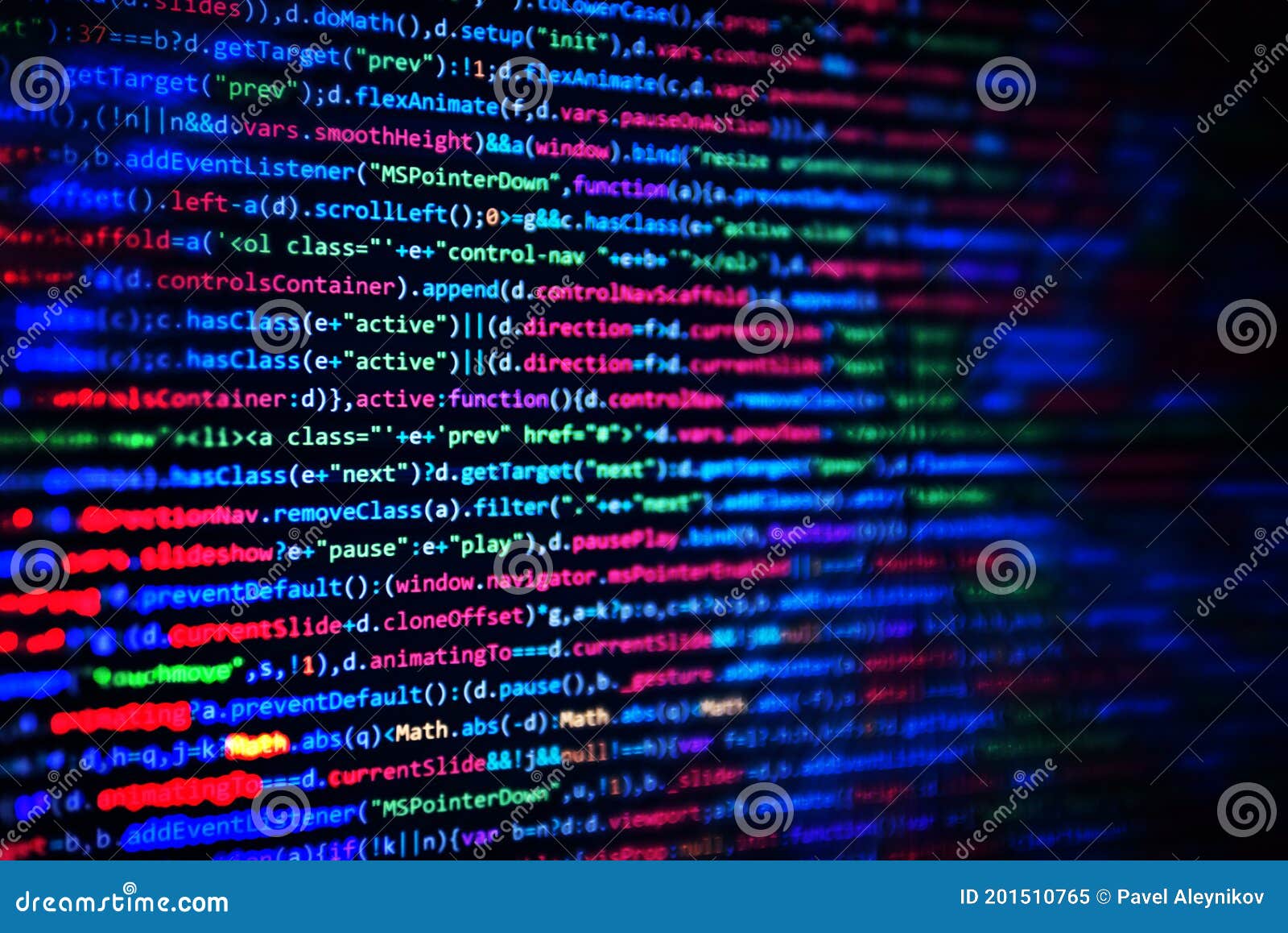Screen with Software Developer Code. Stock Image - Image of blue ...
