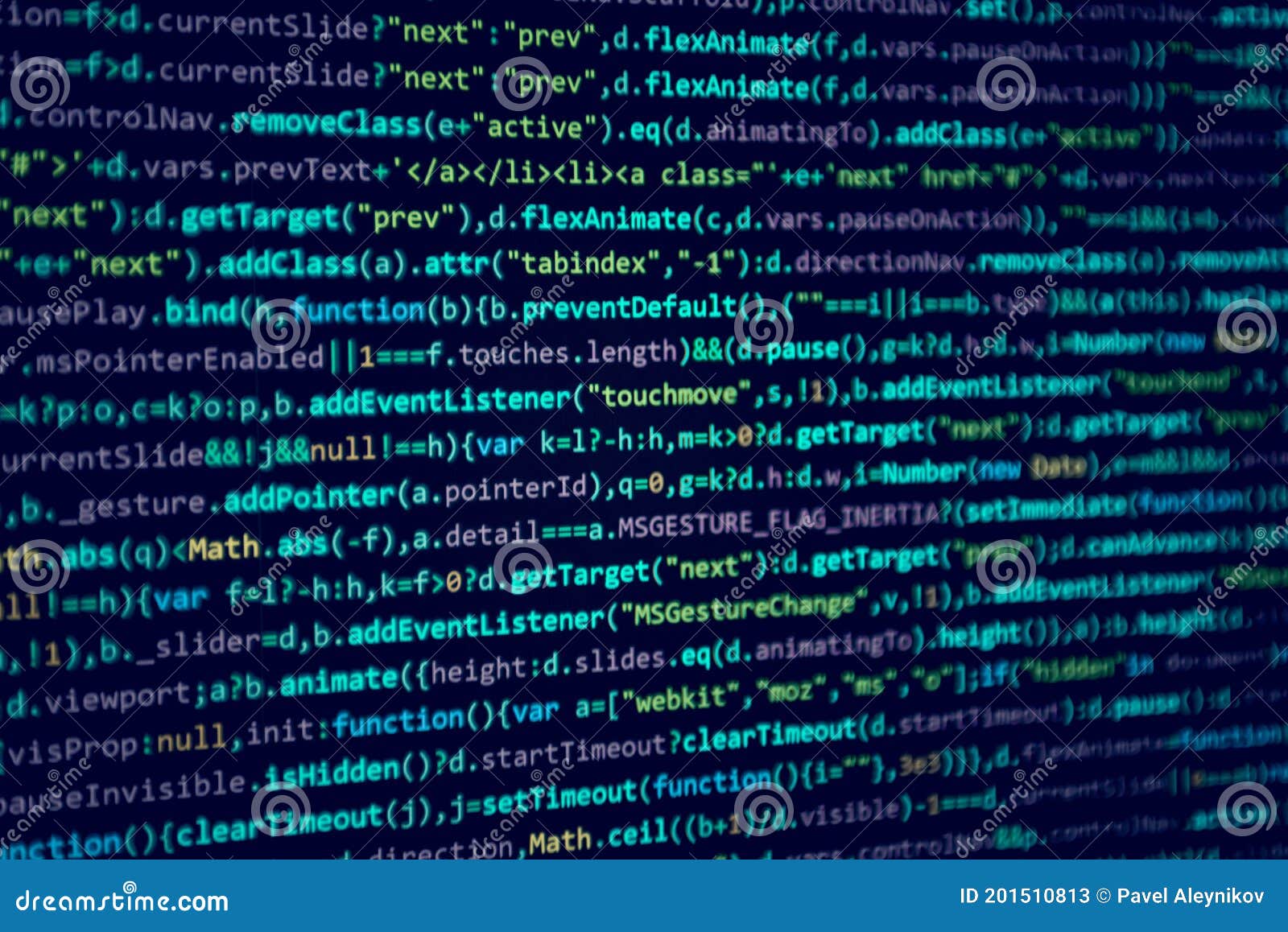 Screen with Software Developer Code. Stock Image - Image of html, byte ...