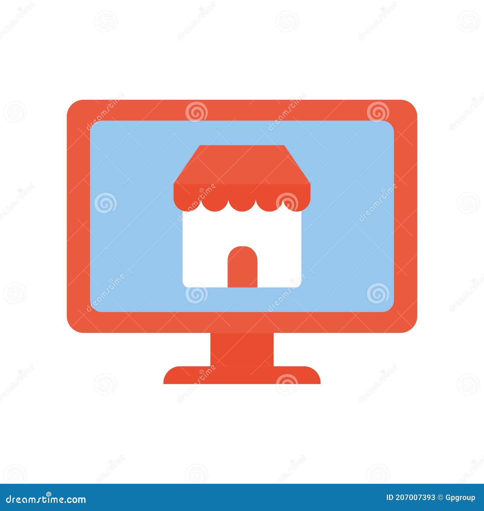 Screen with Store Symbol in the Middle of it Stock Illustration ...