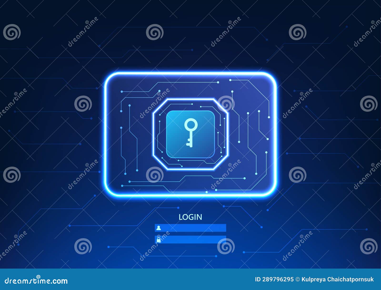 Screen Technology Background, Access Login Screen There is a Key in the ...