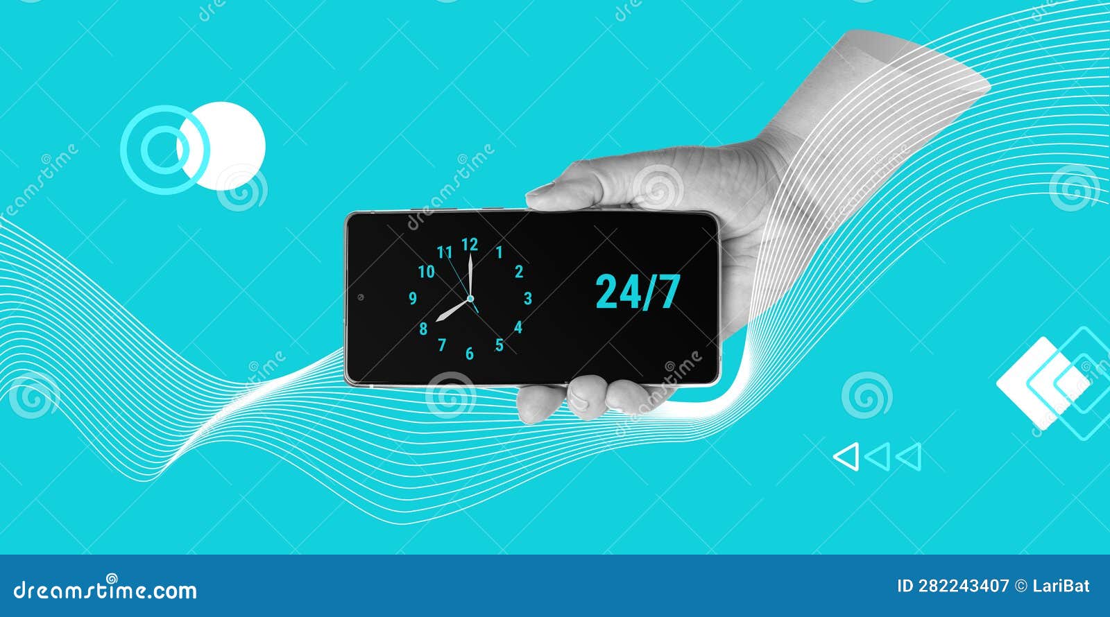 Screen Time Concept. Constantly in Touch. Phone Use 24 Hours a Day, 7 ...