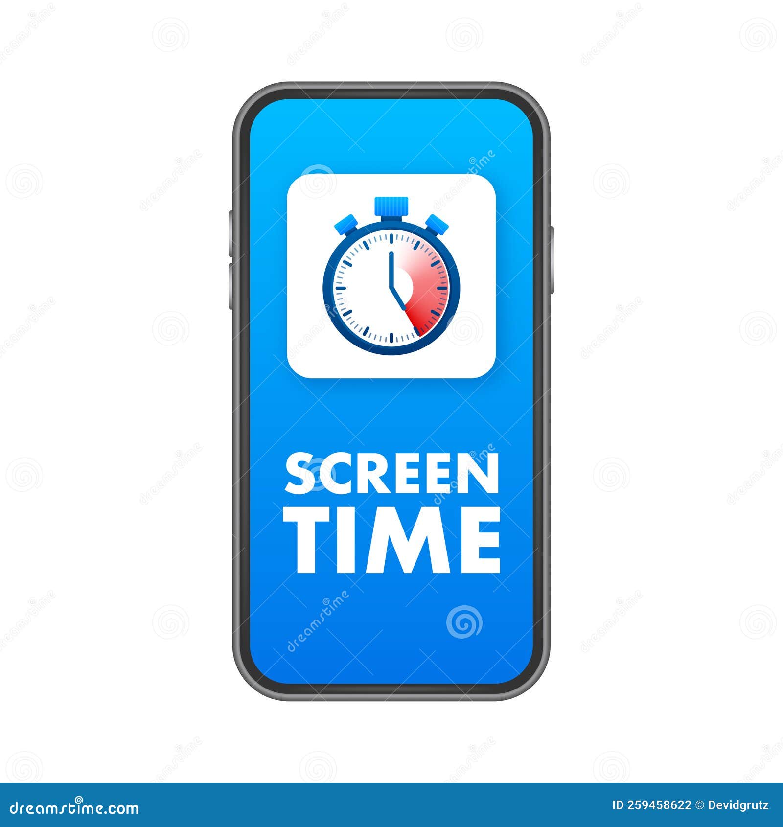 Screen Time. Time Control on Smartphone. Vector Stock Illustration ...