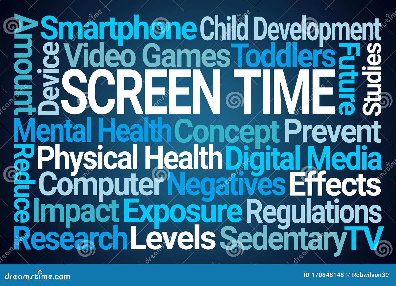 Screen Time Word Cloud stock illustration. Illustration of cloud ...