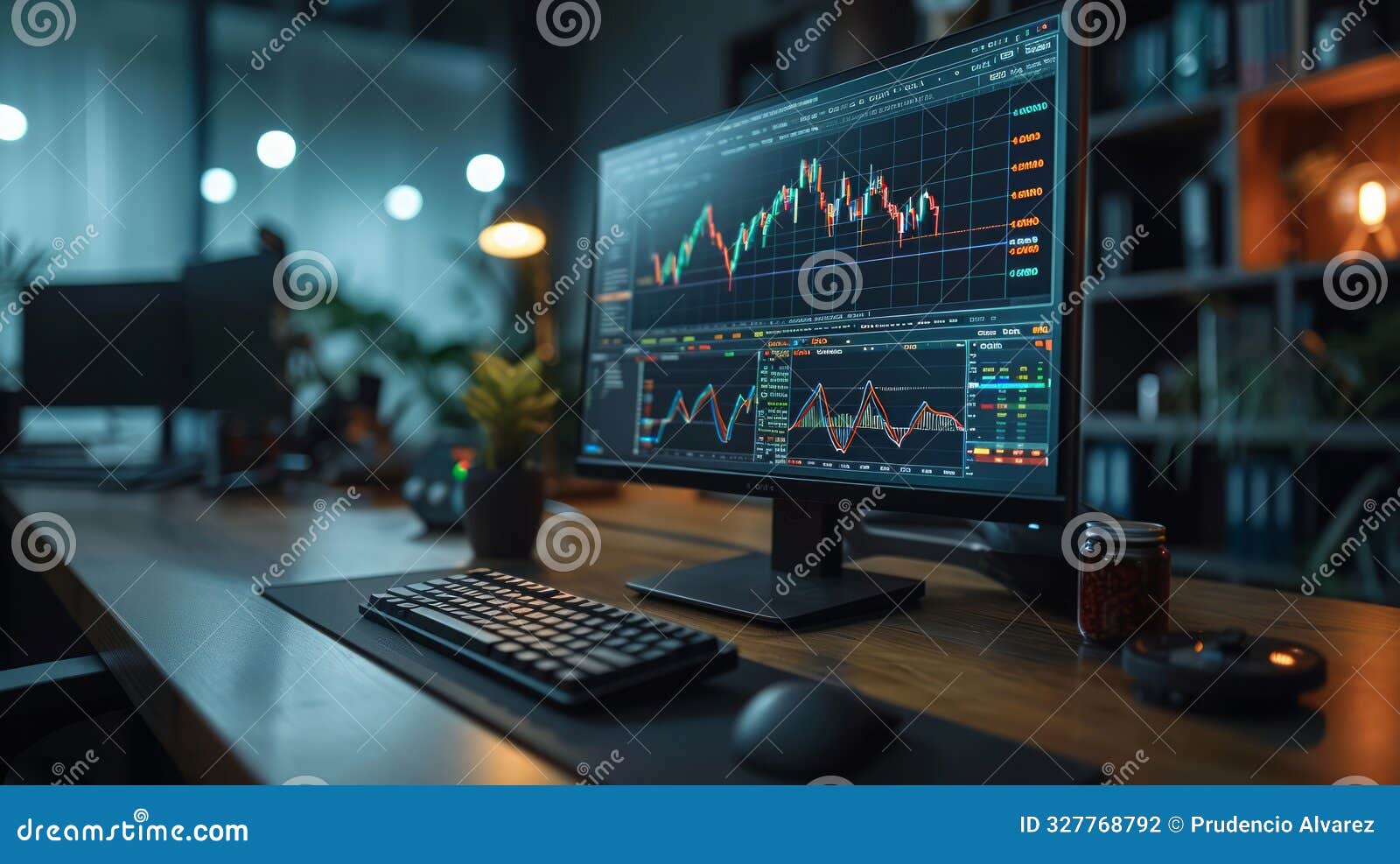 Screen with Trading Chart or Stock Market Stock Illustration ...