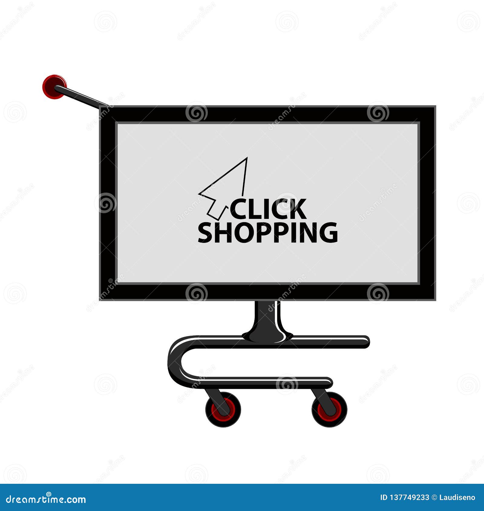 Screen tv with wheels stock vector. Illustration of retail - 137749233