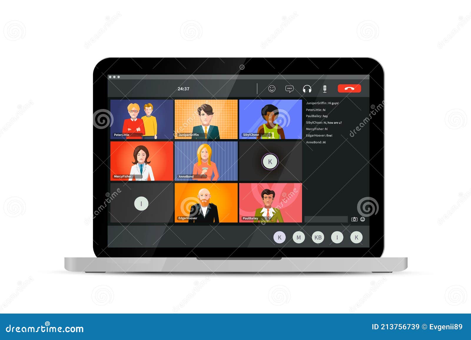 Screen of Video Conference, Modern Software for Virtual Meetings ...