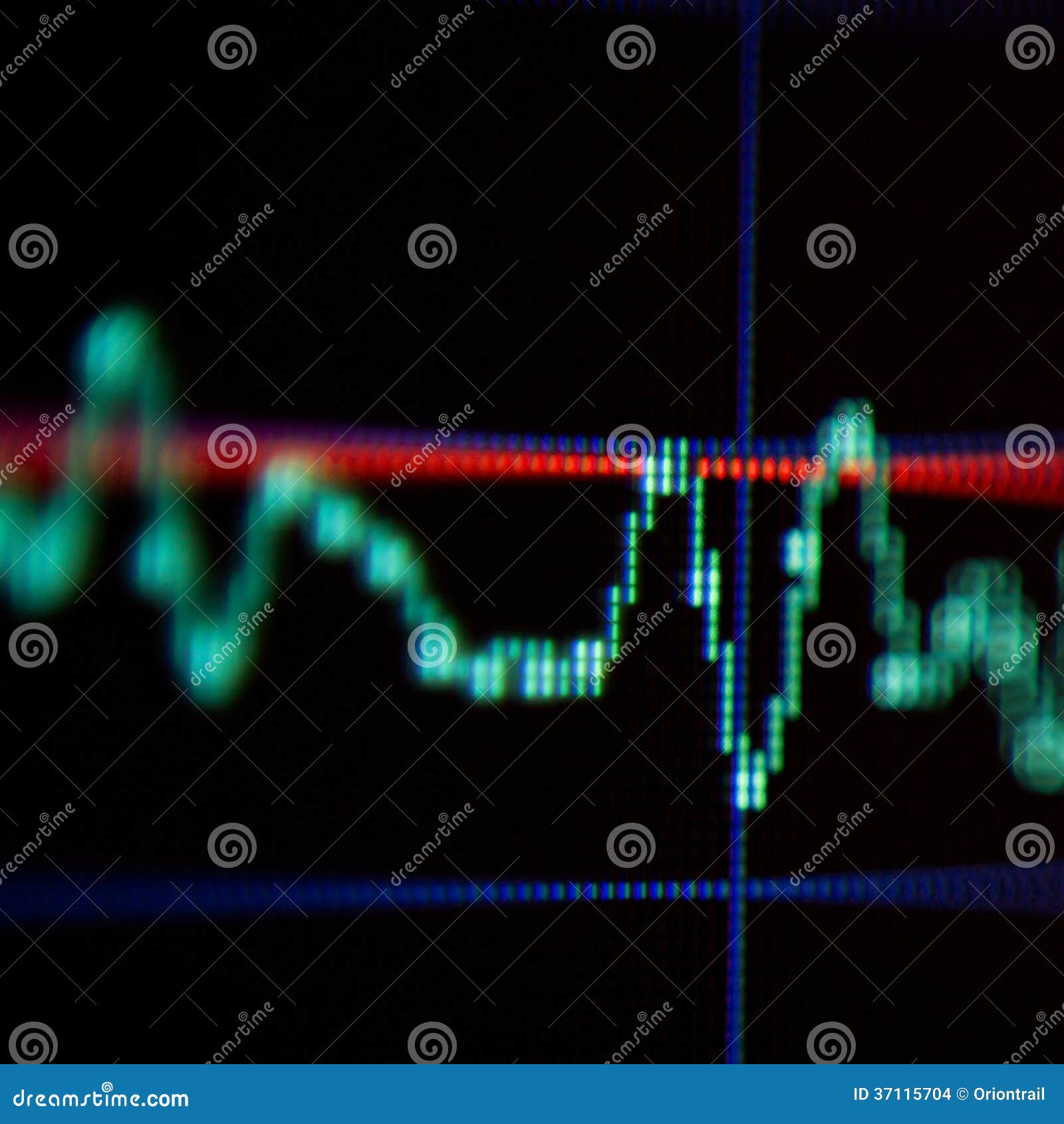 Screen Visualization of a Wave Stock Photo - Image of lava, monitor ...