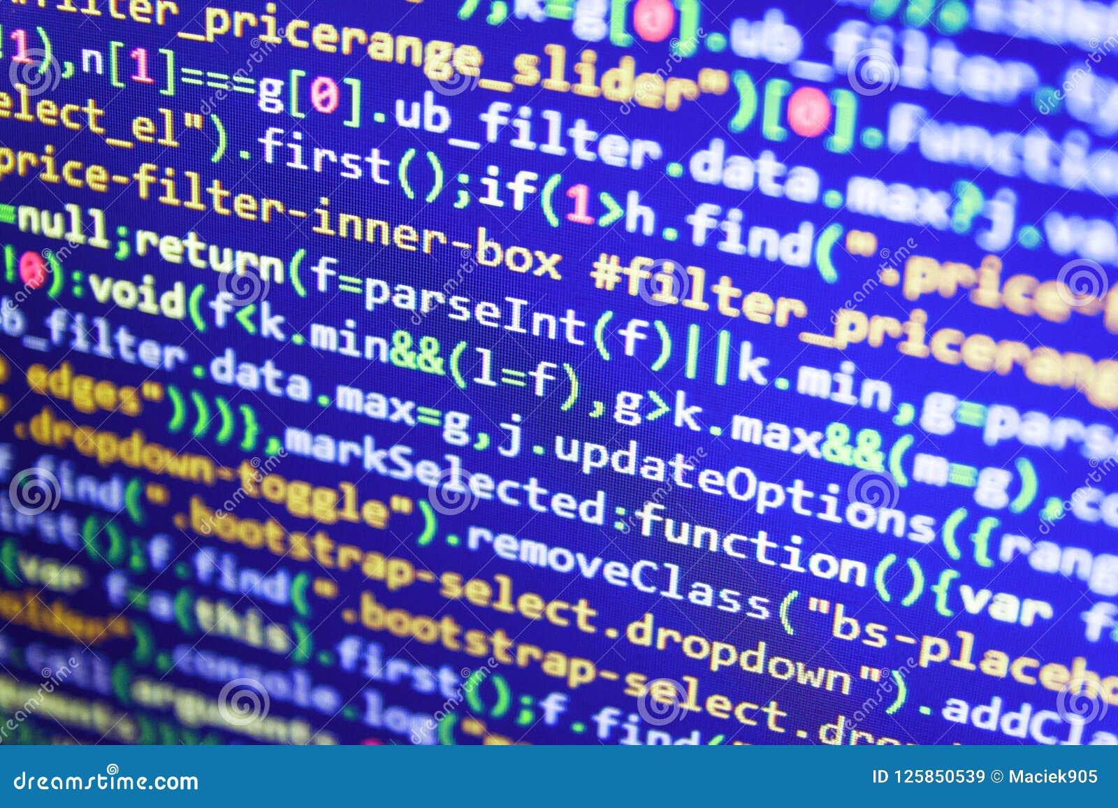 Screen Of Web Developing Javascript Code Stock Image Image Of Coding Forex 125850539