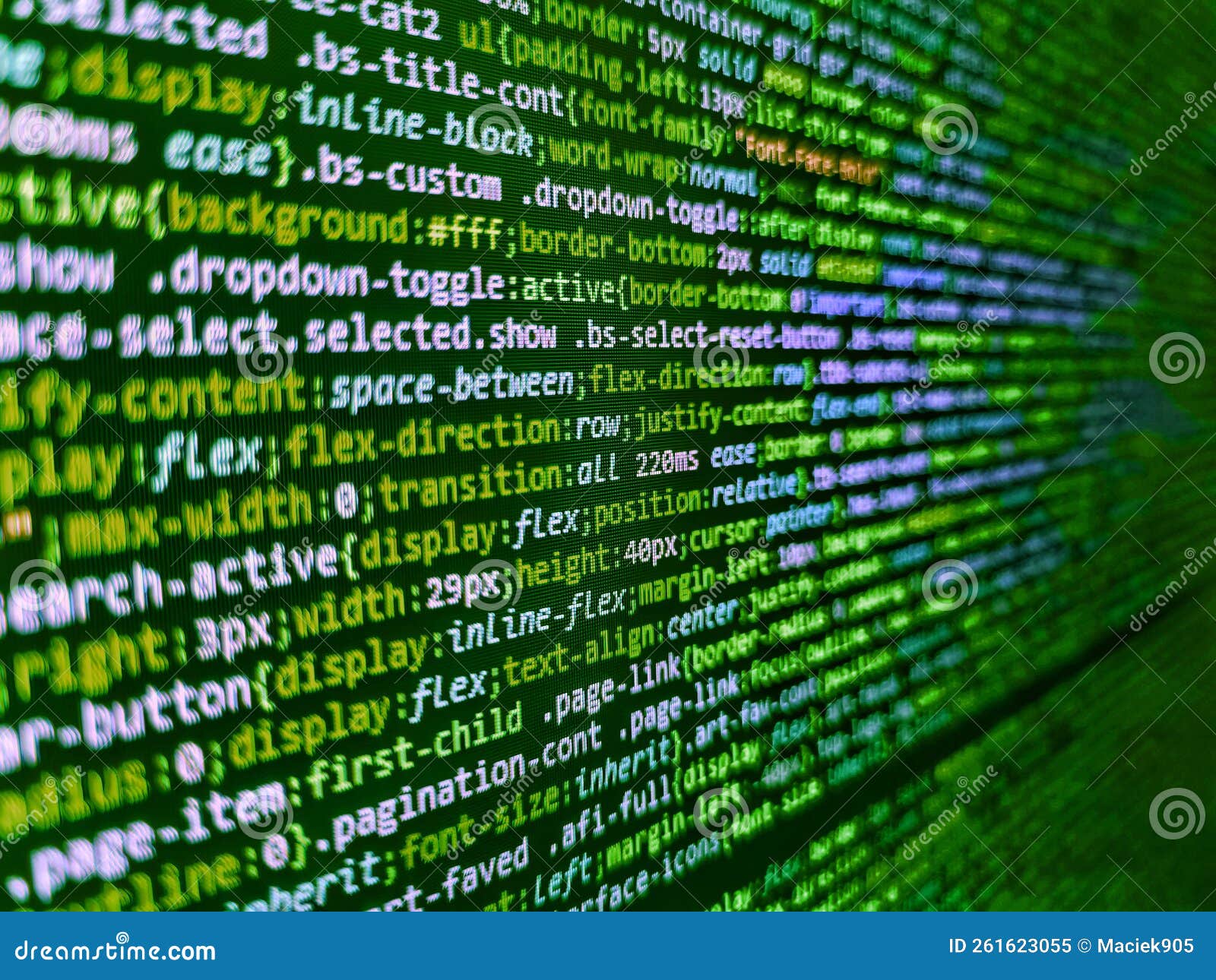 Screen Of Web Developing Javascript Code Shallow Depth Of Field Selective Focus Effect Pc