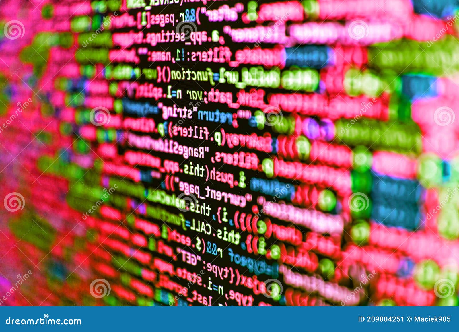 Screen Of Web Developing Php Code On Dark Background Developer Working On Program Codes In