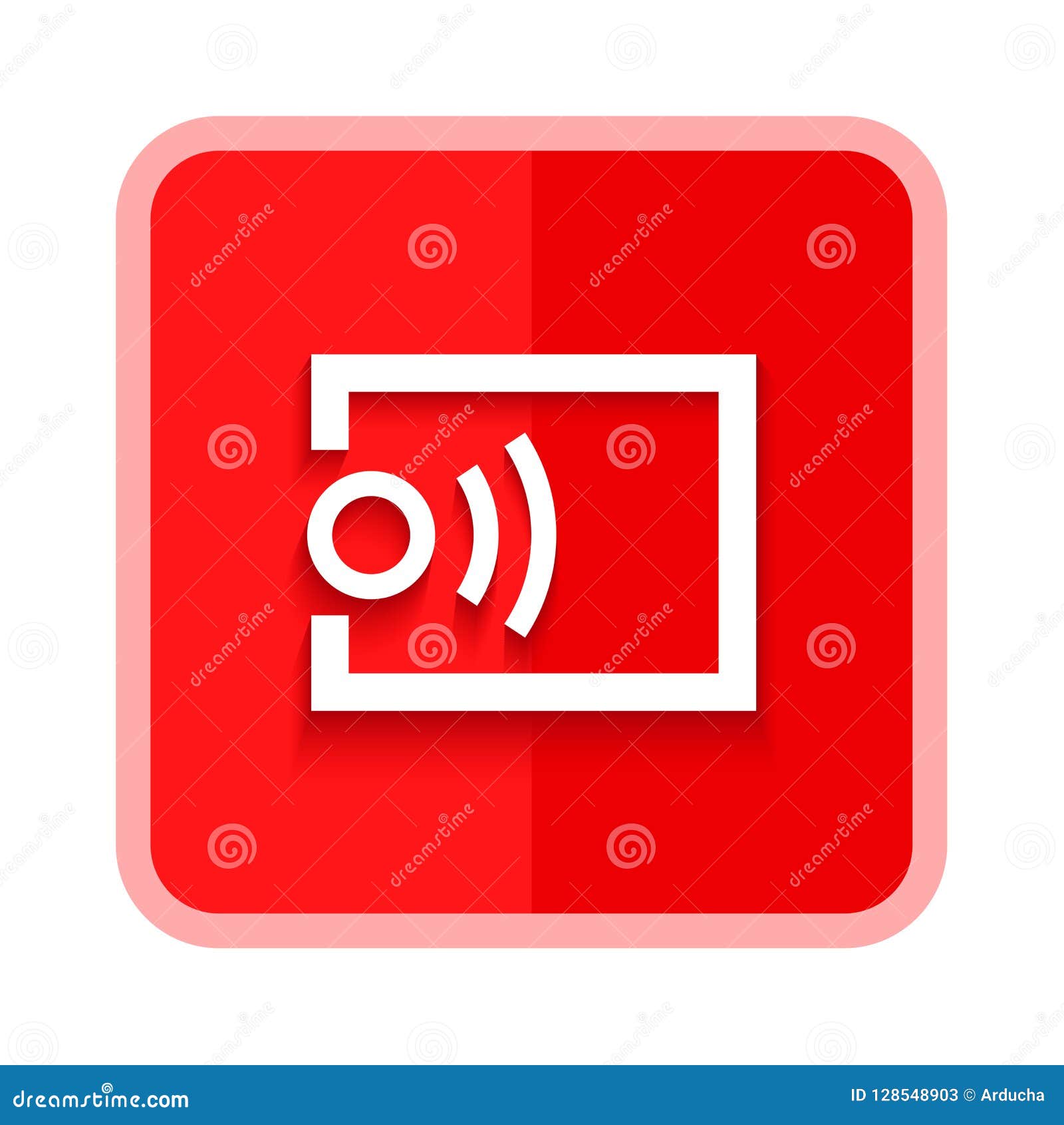Screencast red button stock vector. Illustration of screencast - 128548903