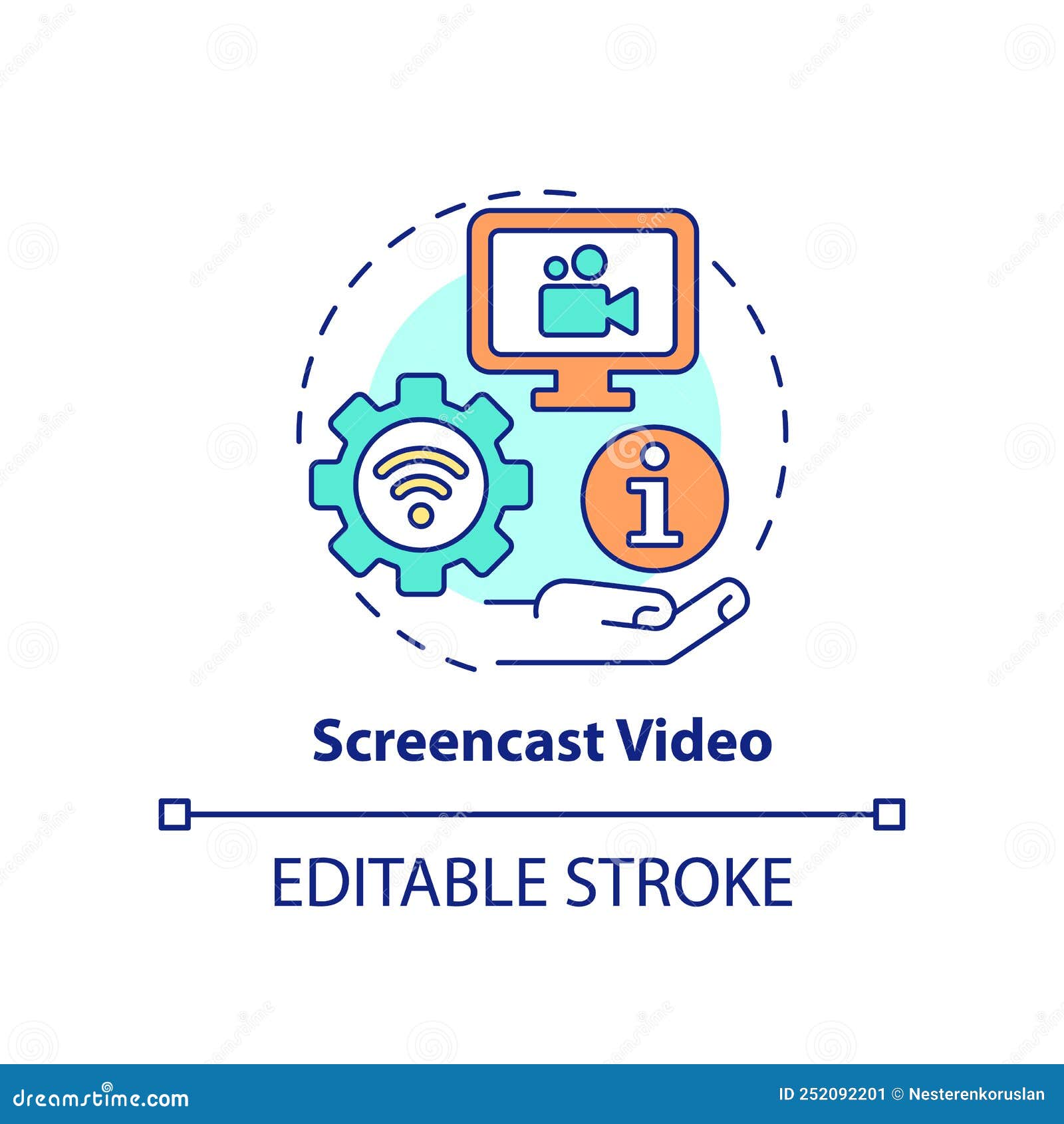 Screencast Video Concept Icon Stock Vector - Illustration of elearning, pictogram: 252092201