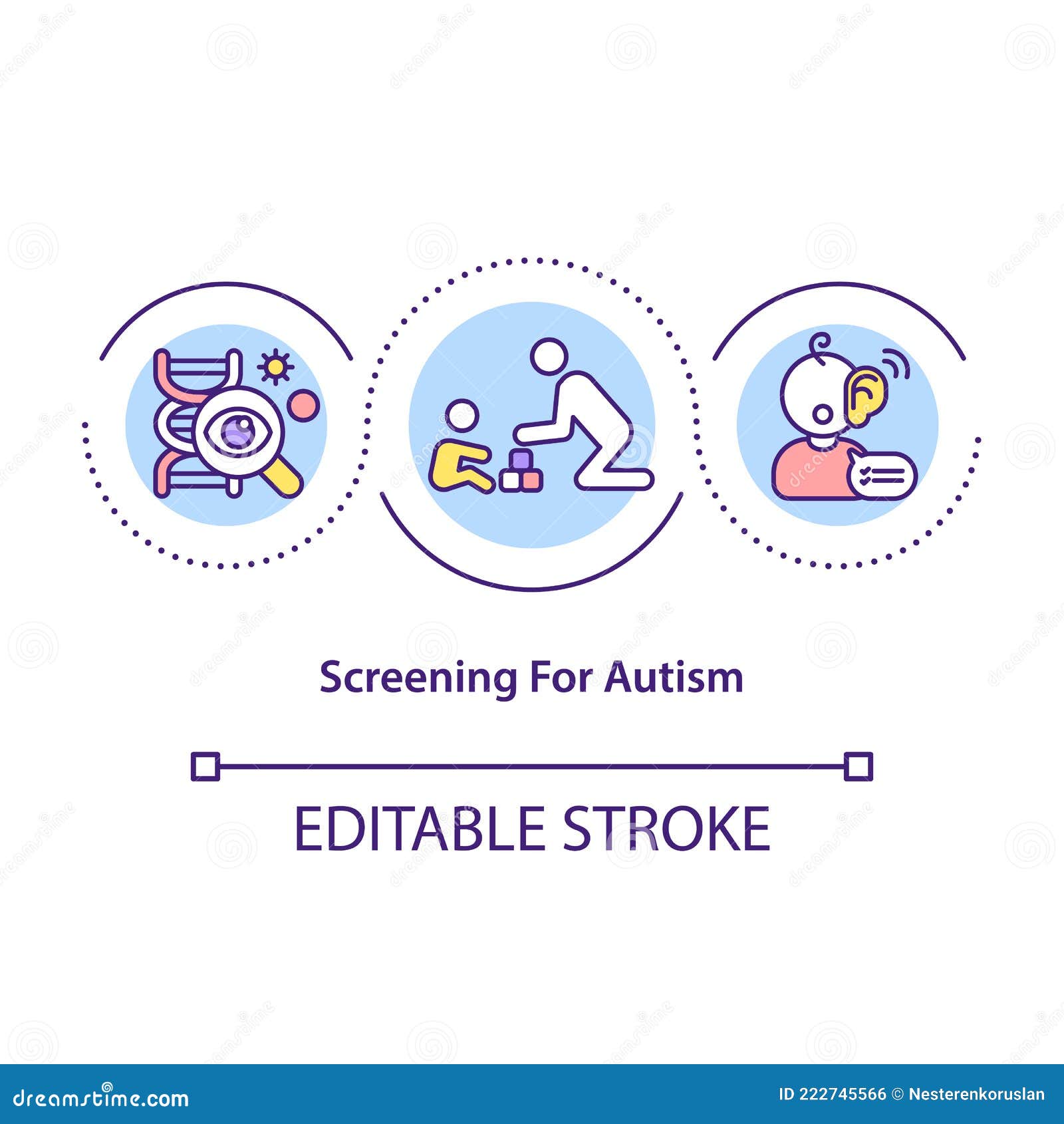 Screening for Autism Concept Icon Stock Vector - Illustration of ...