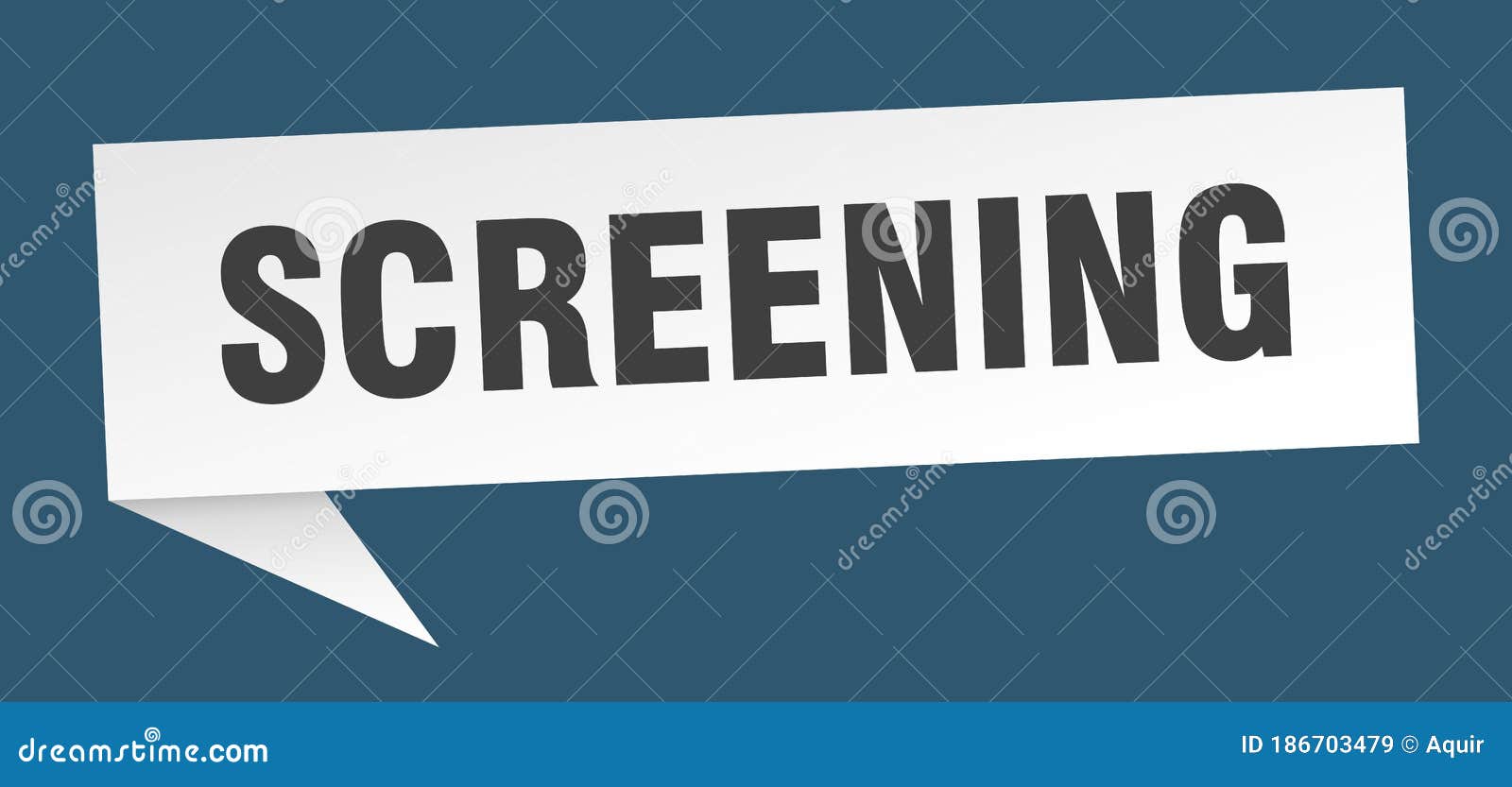 Screening Banner. Screening Speech Bubble Stock Vector - Illustration ...