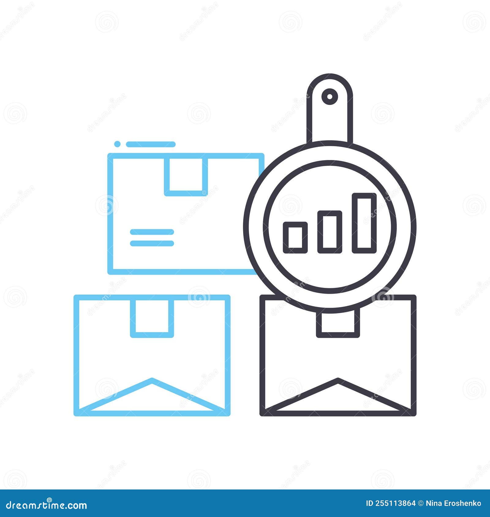 Screening Information Line Icon, Outline Symbol, Vector Illustration ...