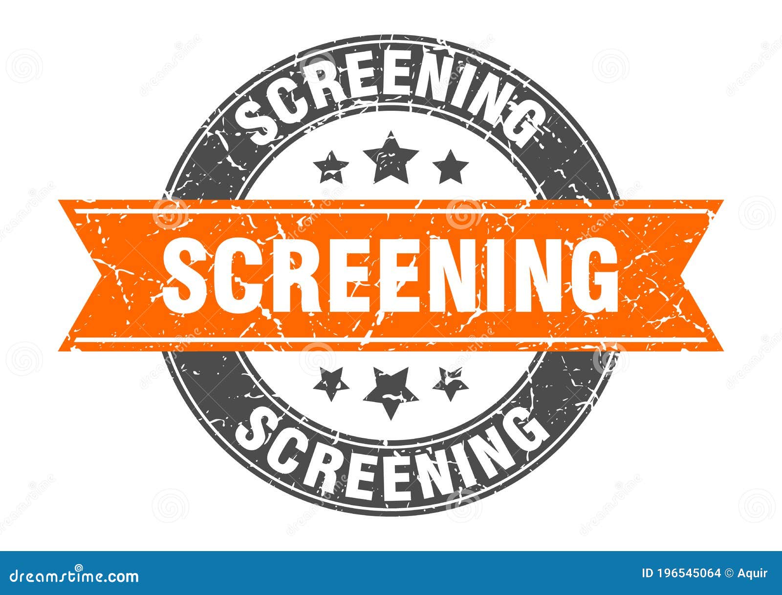 Screening Round Stamp with Ribbon. Label Sign Stock Vector ...