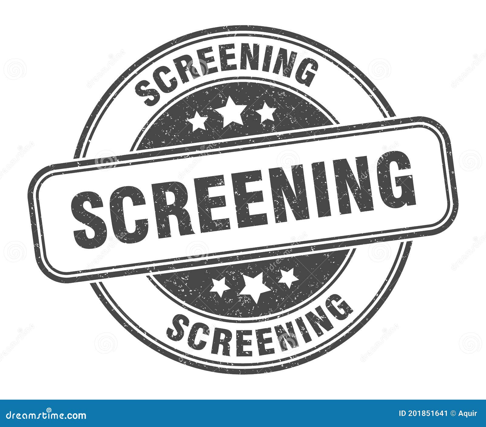 Screening Stamp. Screening Label. Round Grunge Sign Stock Vector ...
