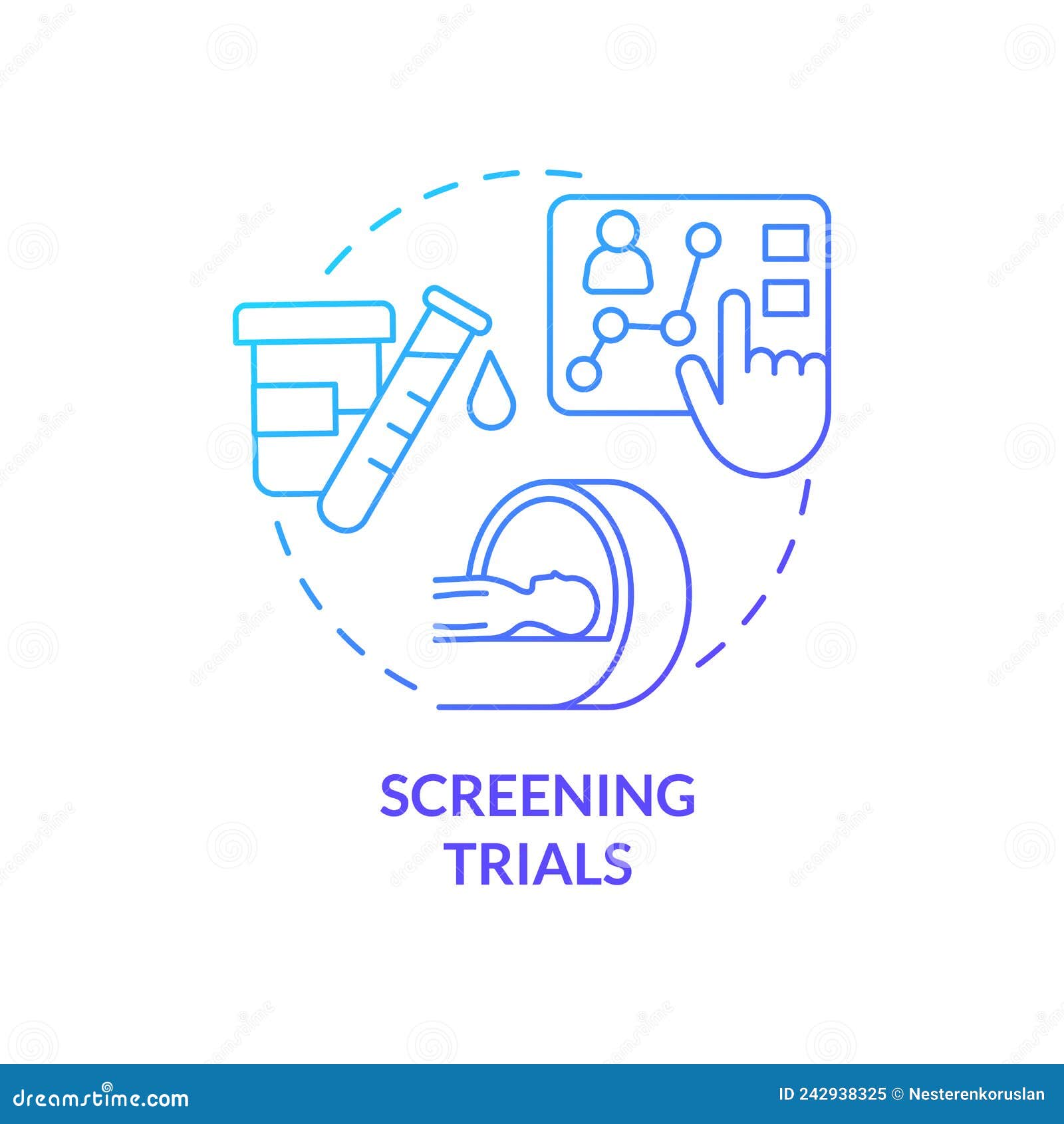 Screening Trials Blue Gradient Concept Icon Stock Vector - Illustration ...
