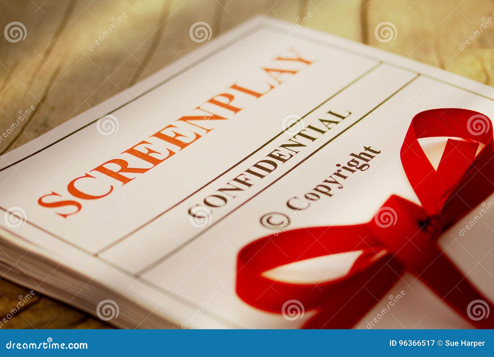 Screenplay Manuscript by Author Ready for Proofreading Closeup Stock ...