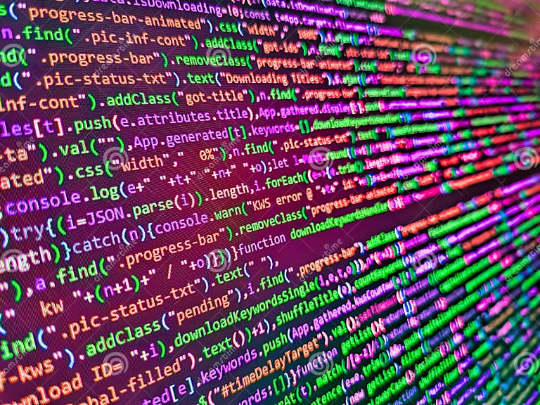 Screens Concept Design Data Encryption Security Code On A Computer Display Programming Code