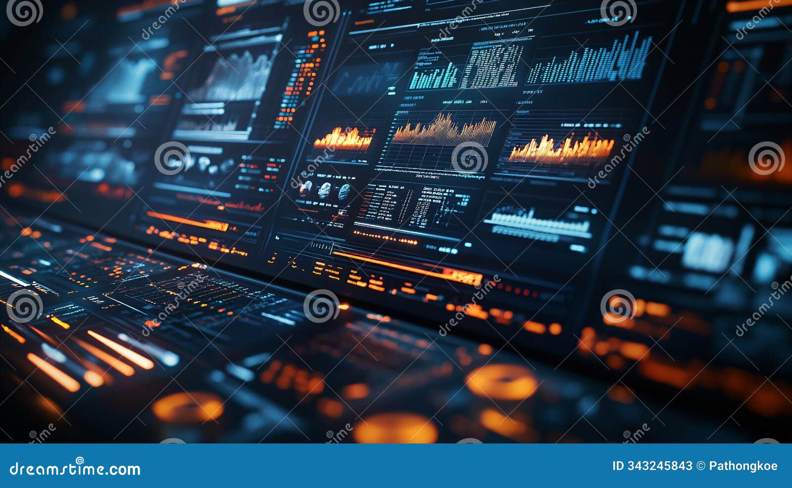 Screens Data and Trend Analysis, Digital Finance. Background Commonly ...